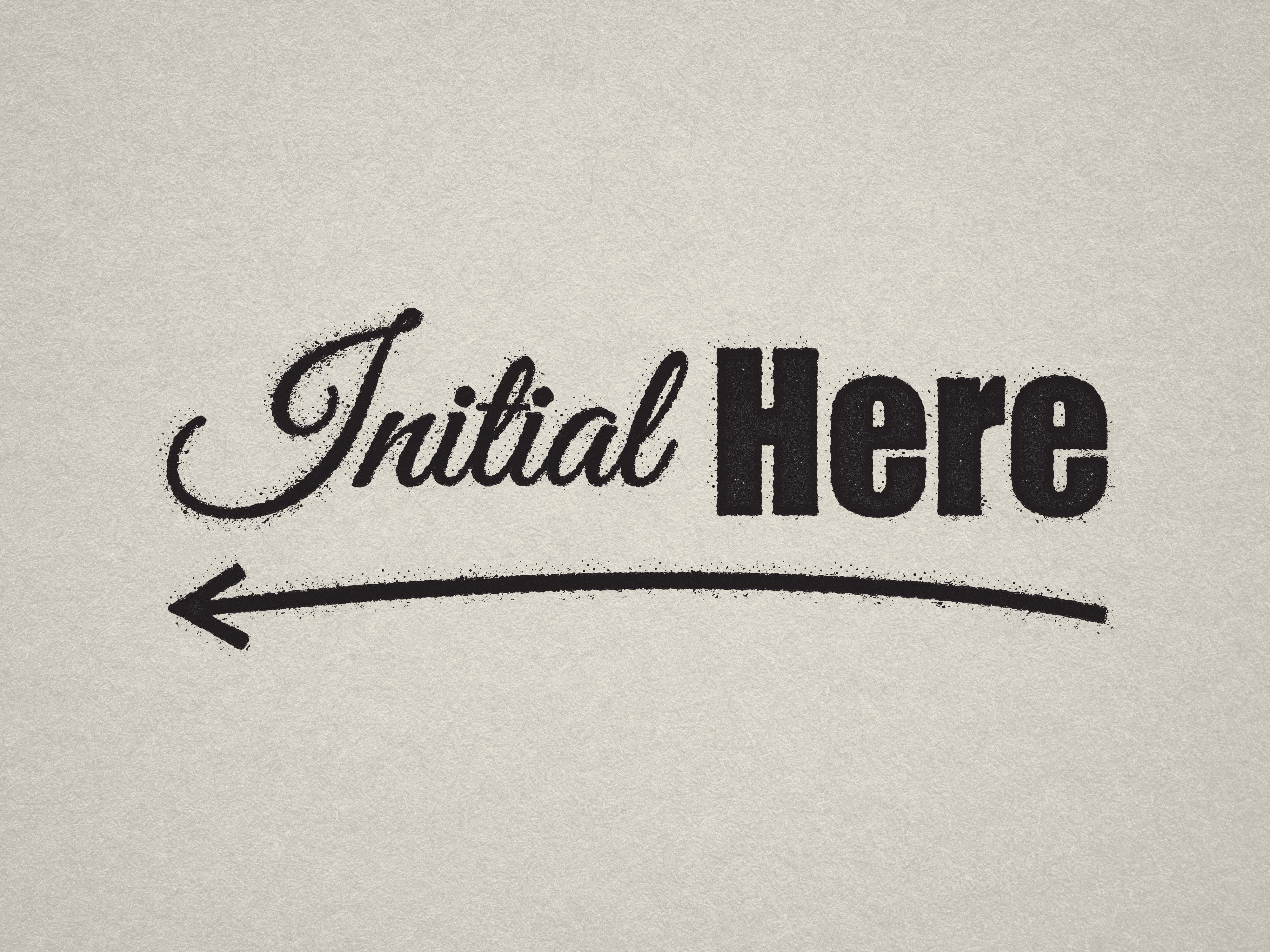 Initial Here Left Stamp – Stamp Lab