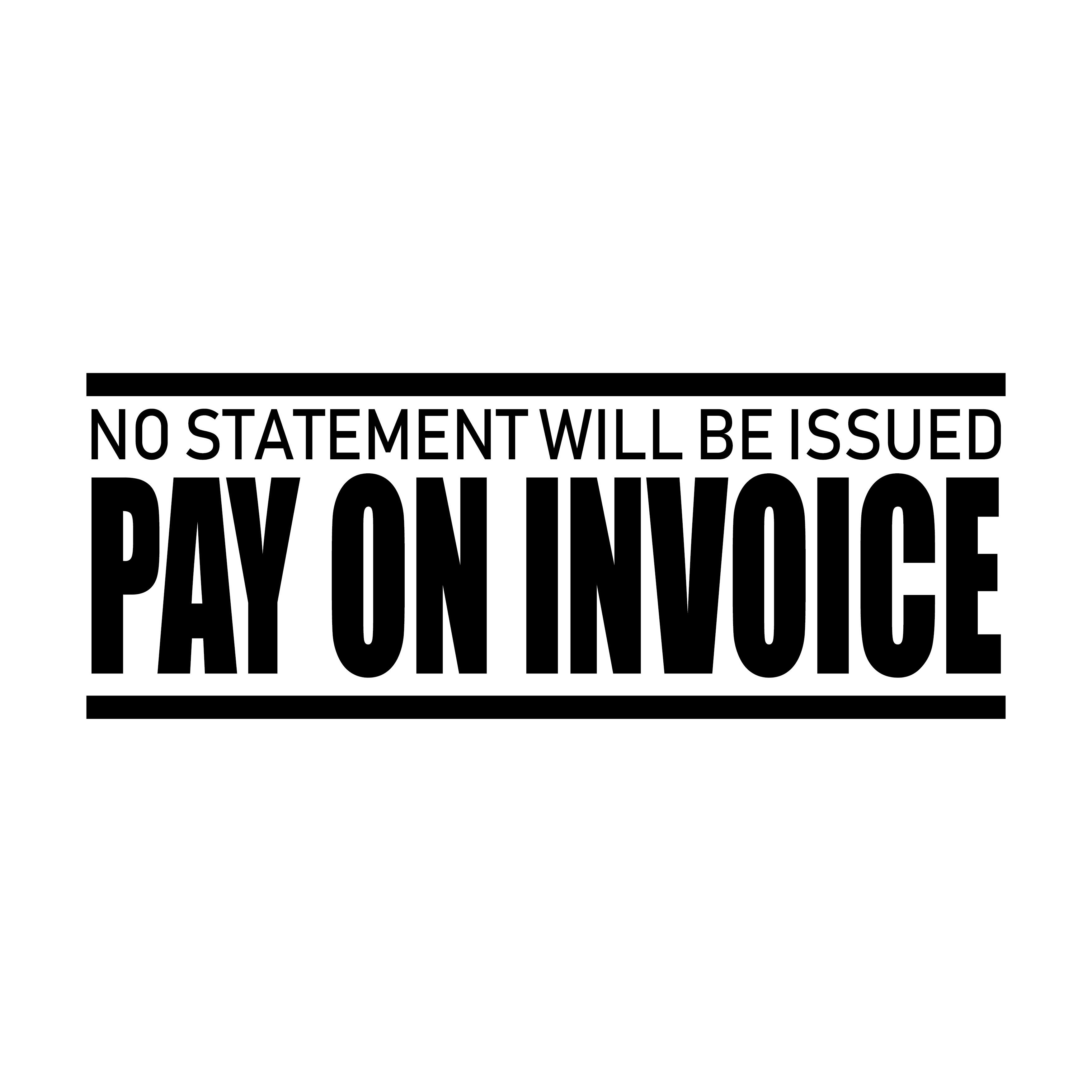 No Statement Issued Pay on Invoice Stamp – Stamp Lab