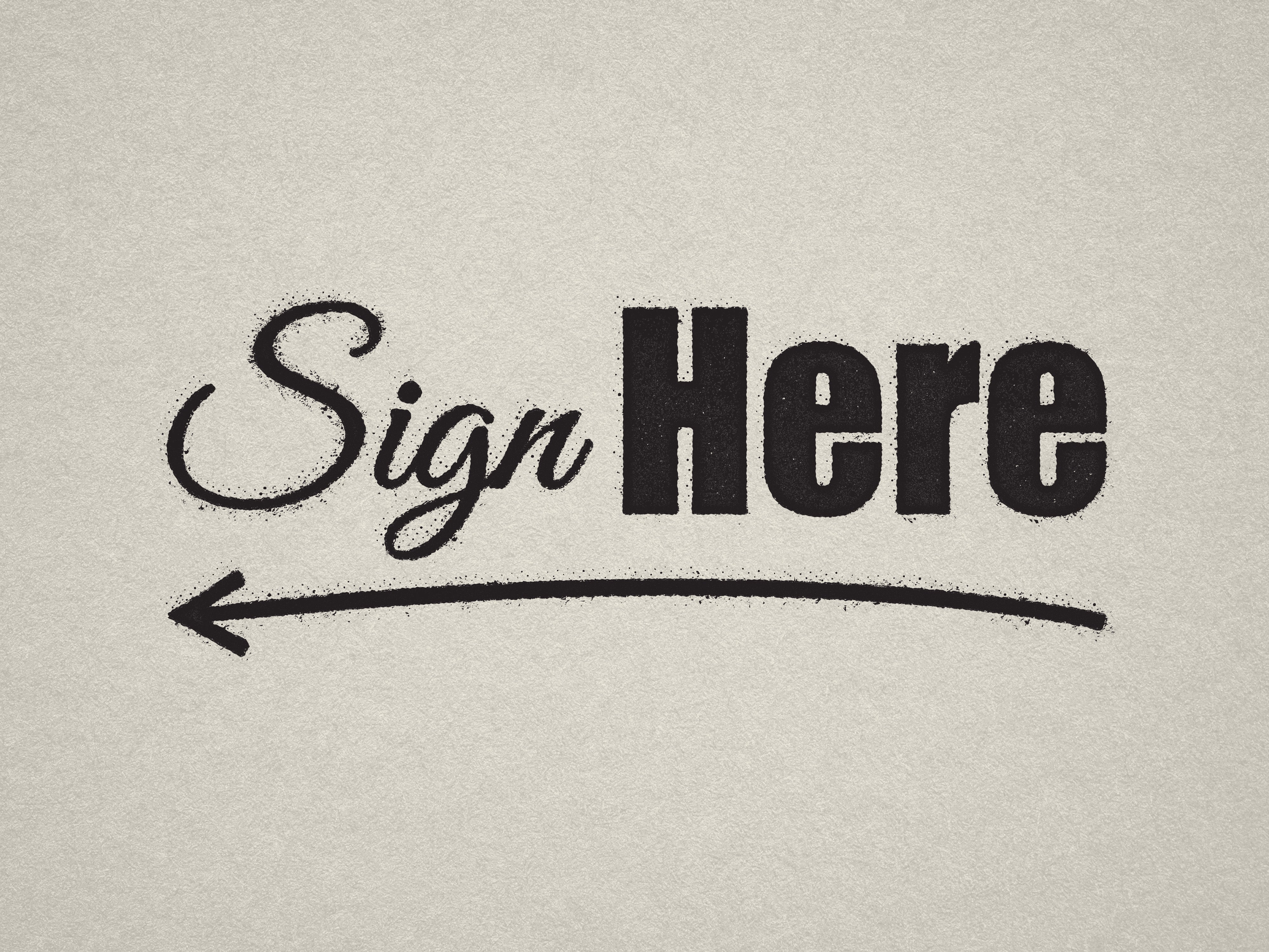Sign Here Left Stamp – Stamp Lab