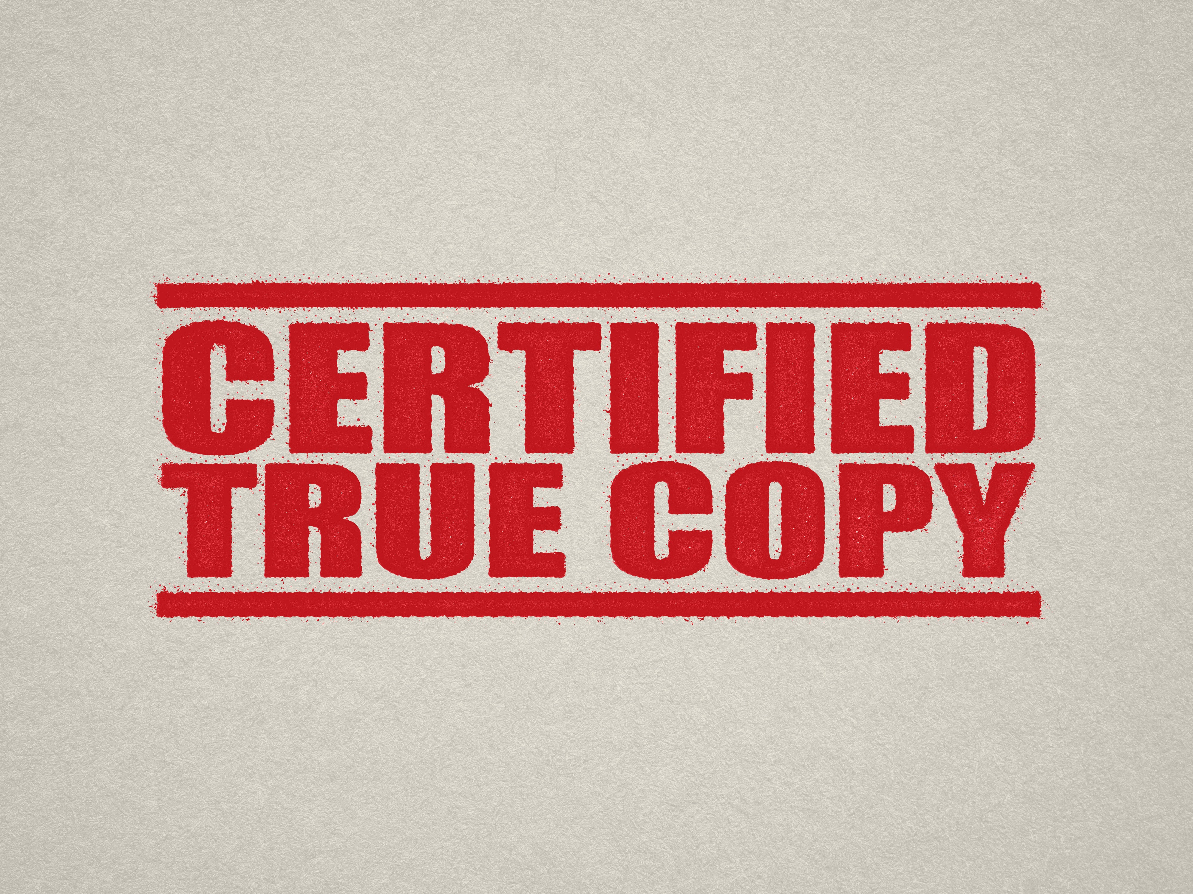 Certified True Copy Stamp – Stamp Lab
