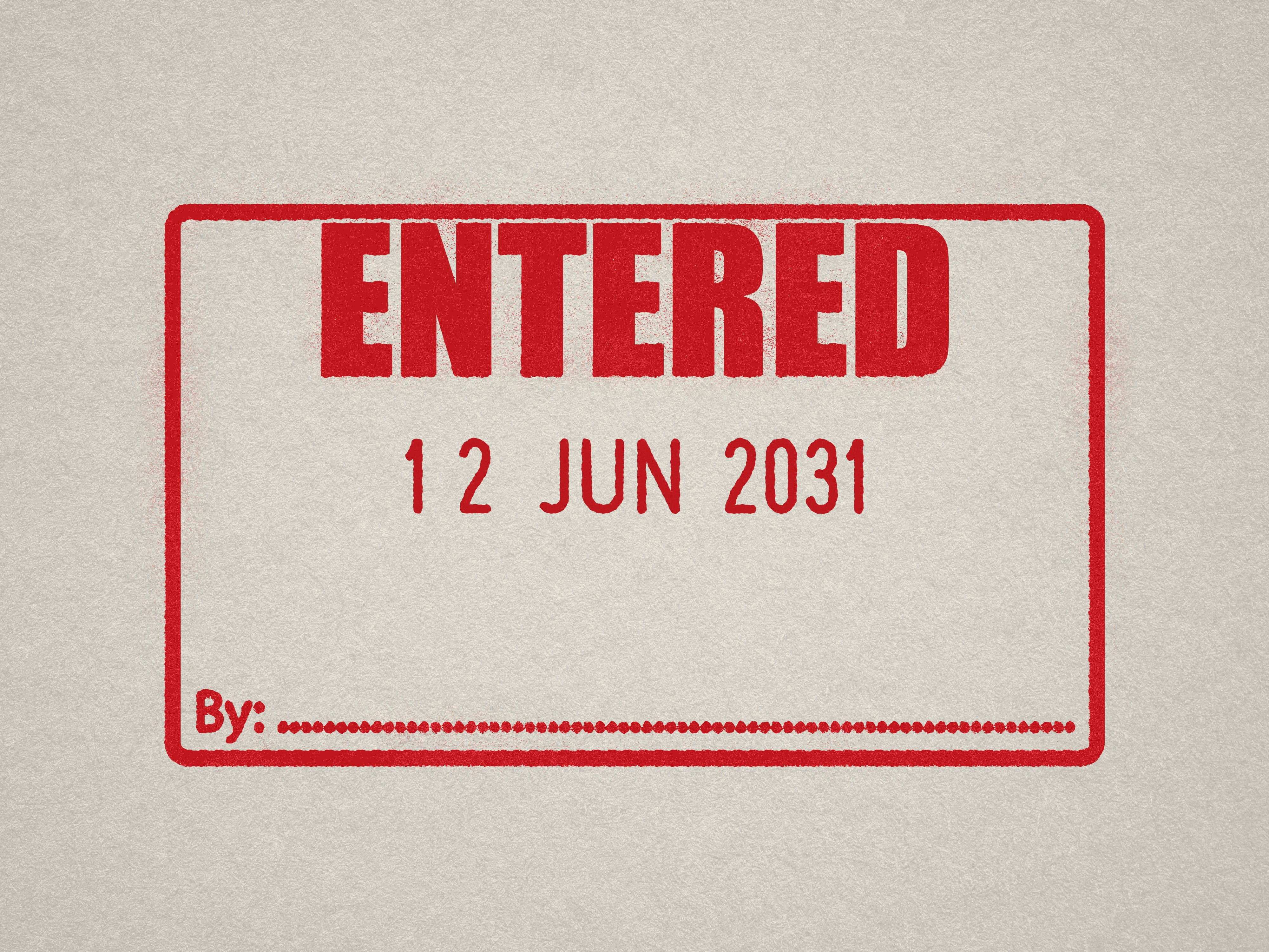 Entered Date Stamp – Stamp Lab