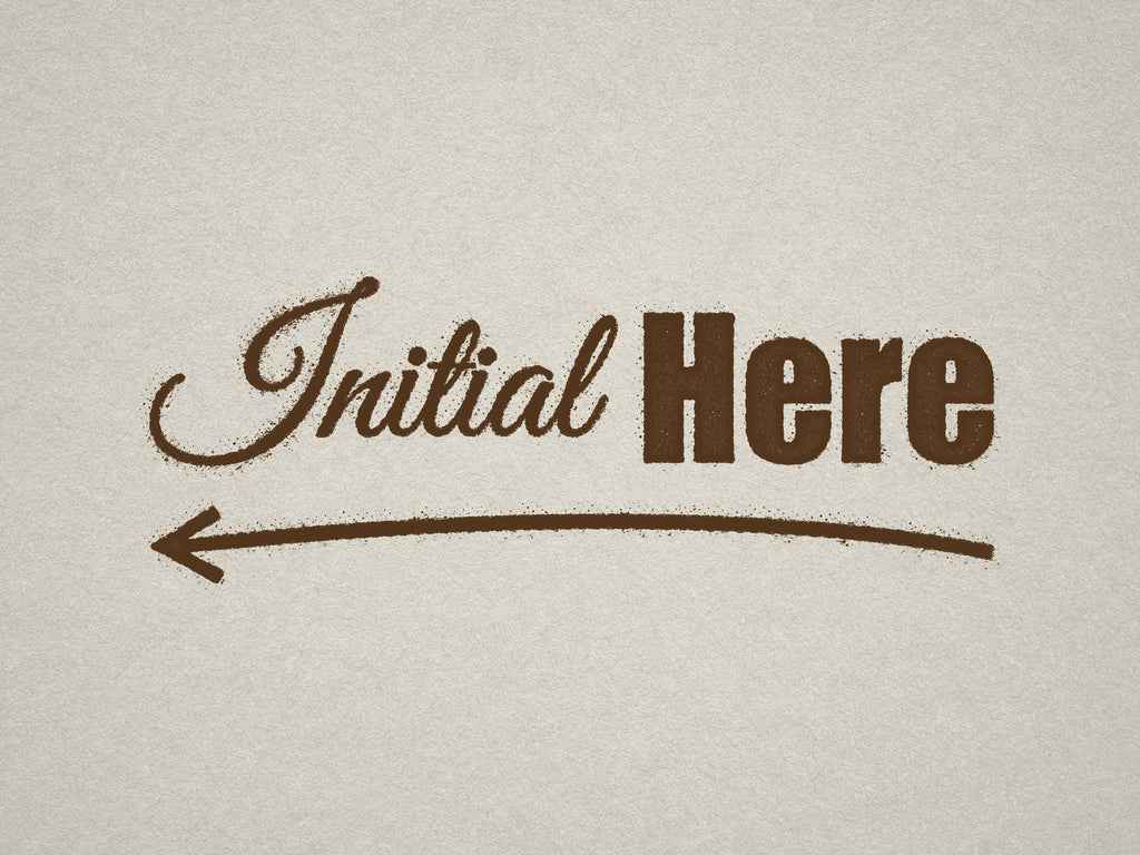 Initial Here Left Stamp – Stamp Lab