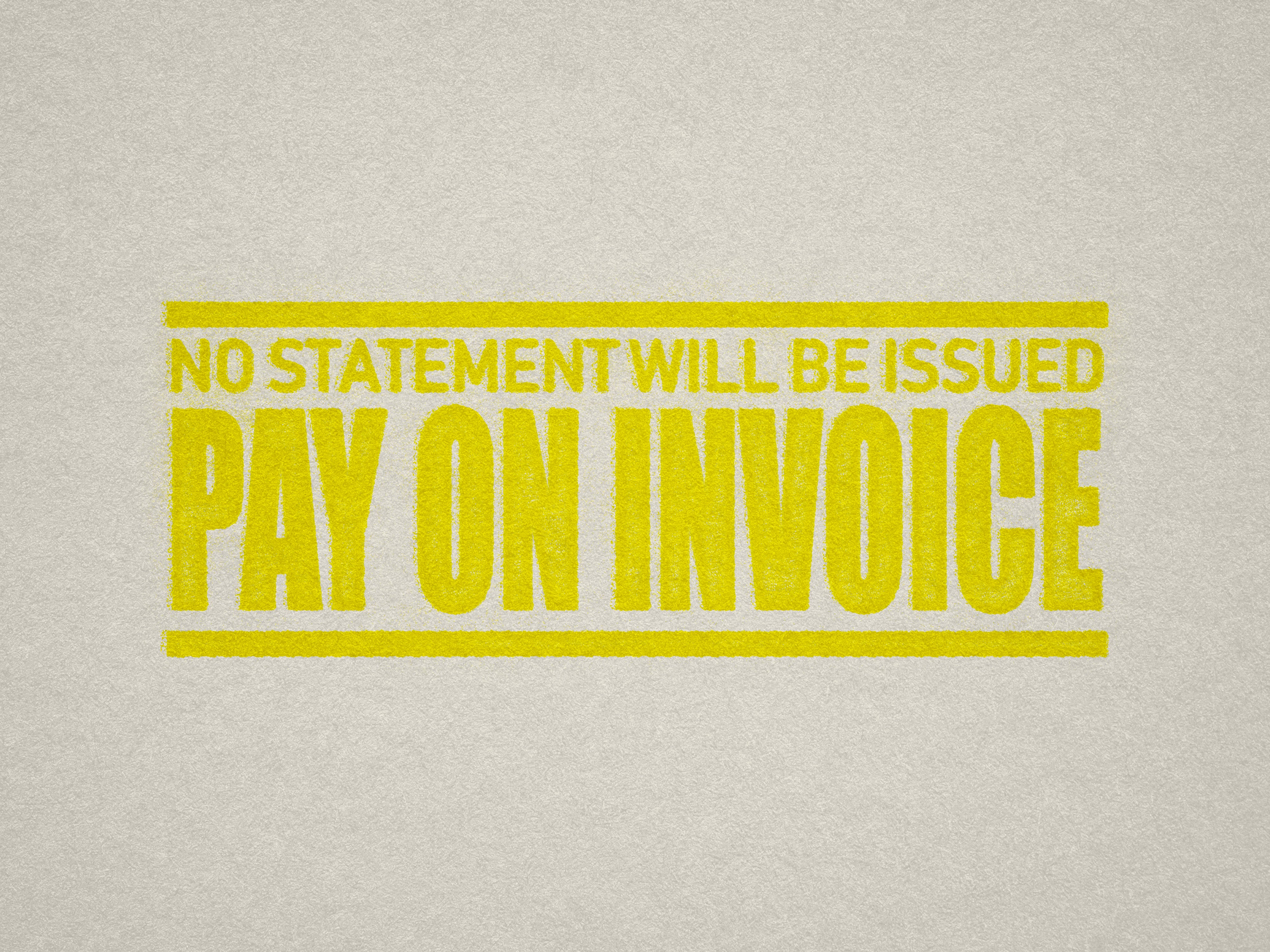 No Statement Issued Pay on Invoice Stamp – Stamp Lab