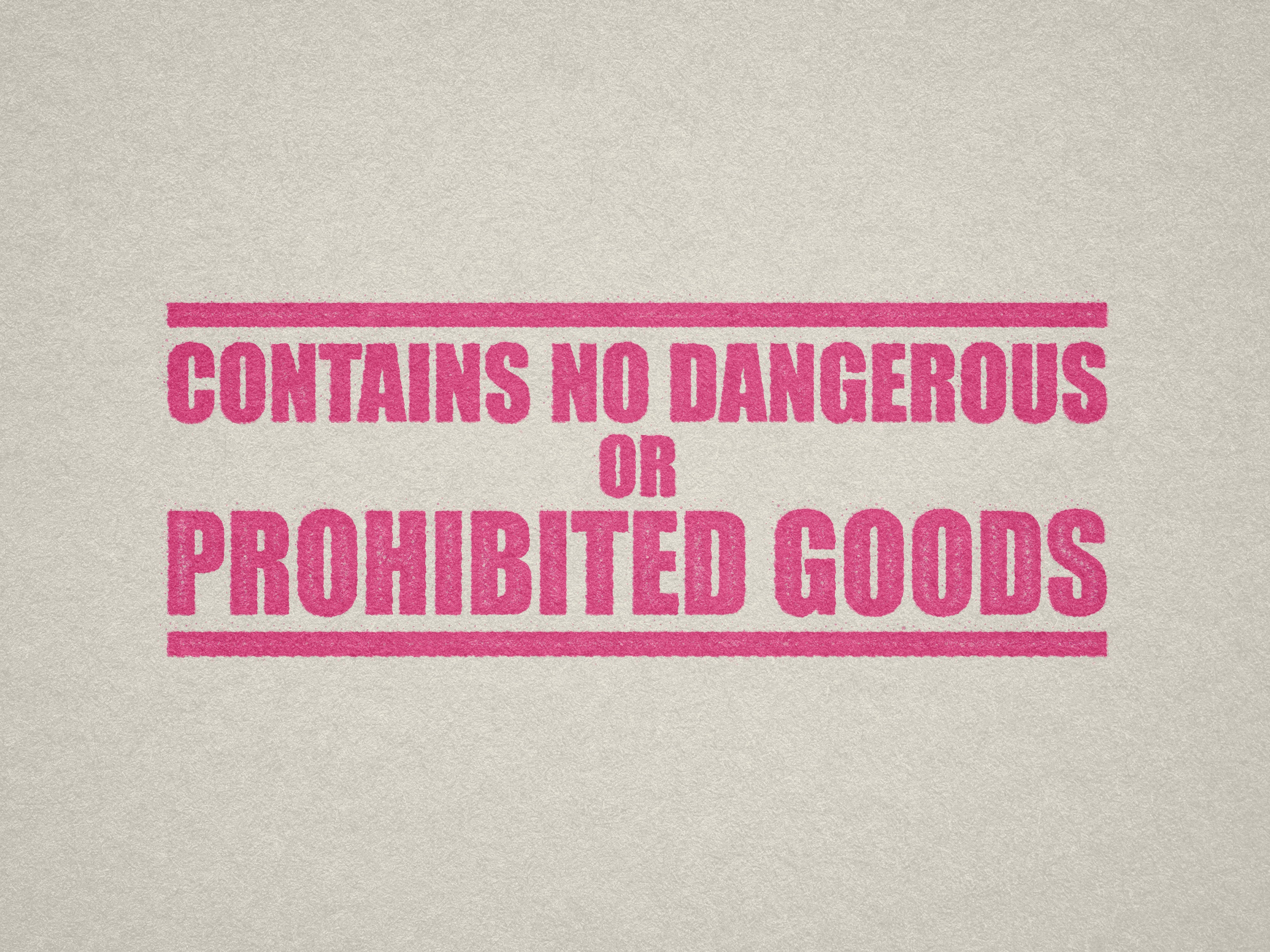 Contains No Dangerous or Prohibited Goods Stamp – Stamp Lab