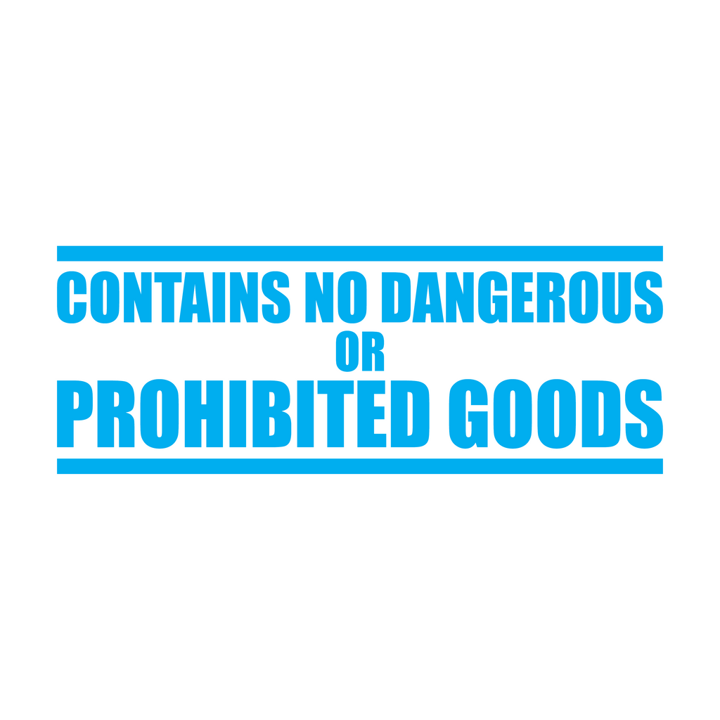 Contains No Dangerous or Prohibited Goods Stamp