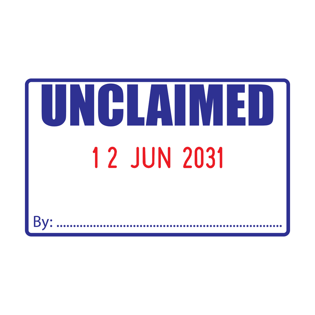 Unclaimed Date Stamp