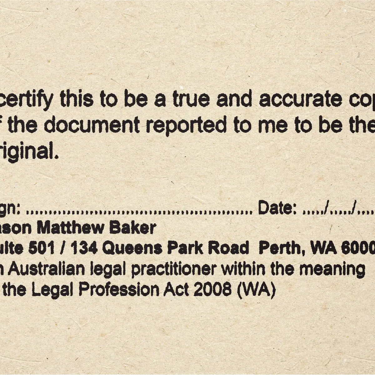 Western Australia Legal Practitioner True Copy Stamp – Stamp Lab