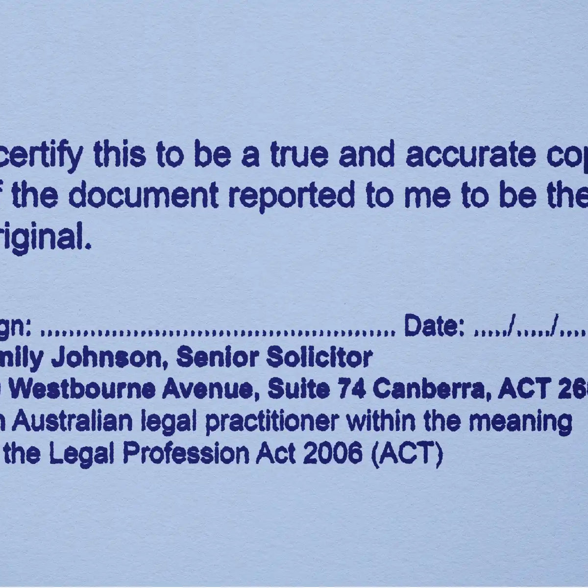 Australian Capital Territory Legal Practitioner True Copy Stamp – Stamp Lab