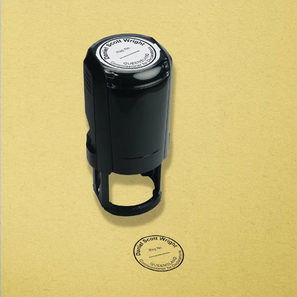 Black Round QLD Commissioner for Declarations Stamps