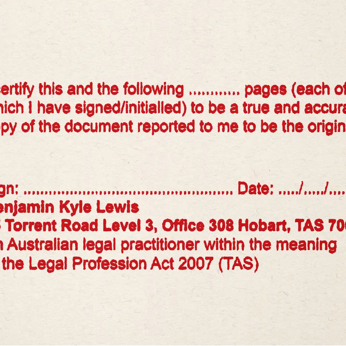Tasmania Multipage Legal Practitioner Stamp – Stamp Lab