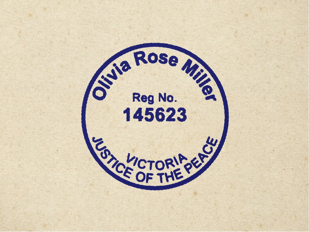 Blue JP stamps Melbourne Mock impression