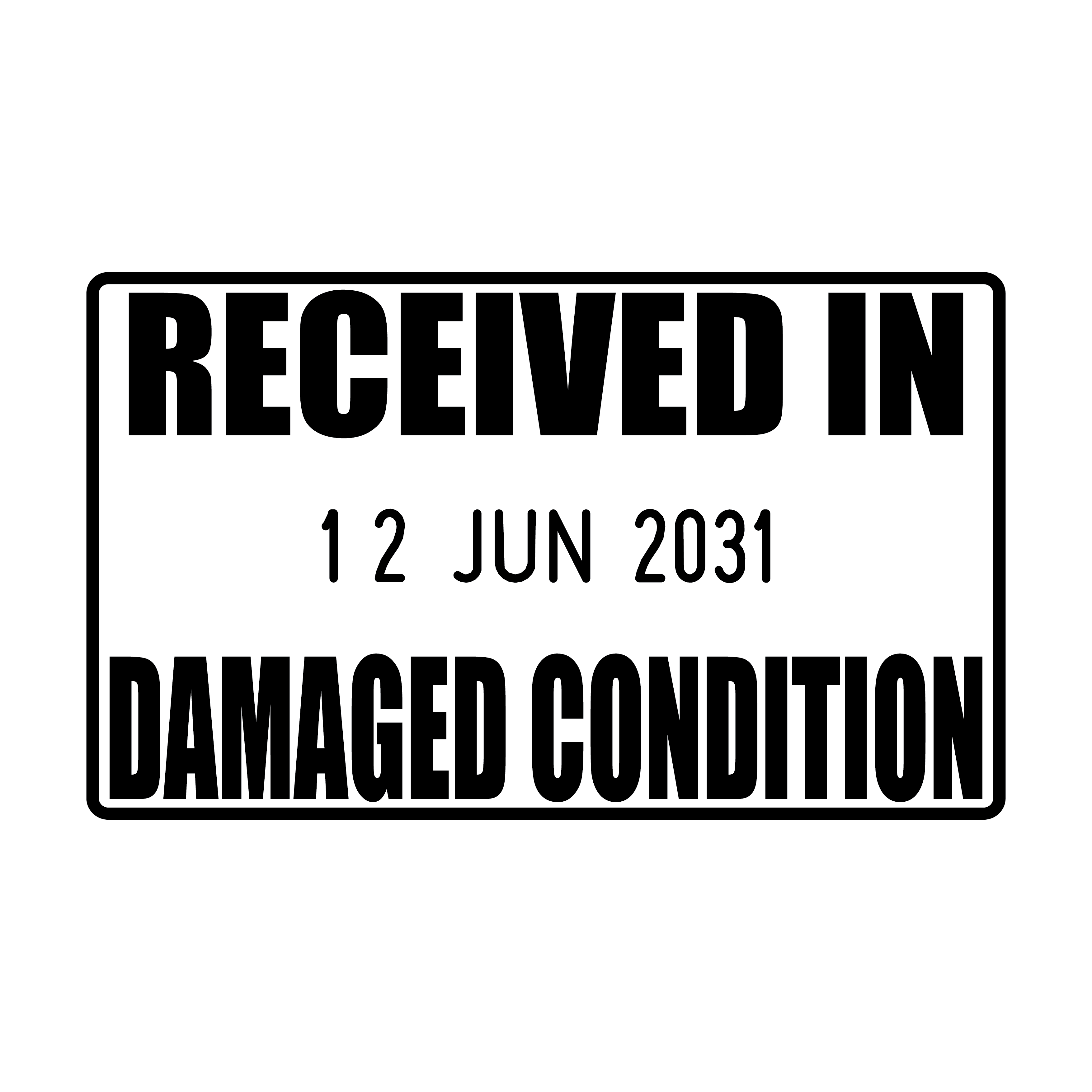 Received In Damaged Condition Date Stamp – Stamp Lab