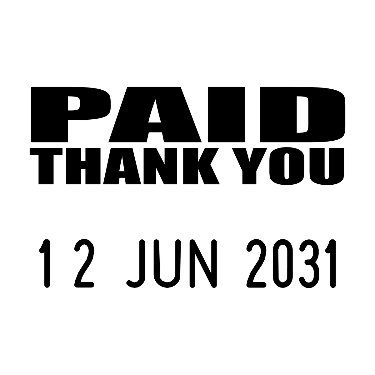 Paid Thank You Mini-Date Stamp – Stamp Lab