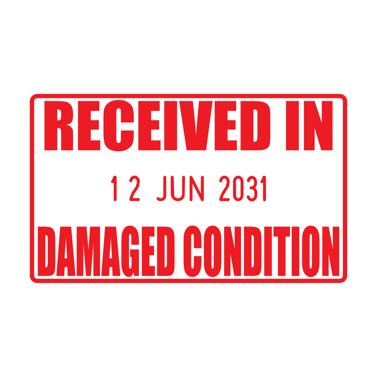 Received In Damaged Condition Date Stamp – Stamp Lab