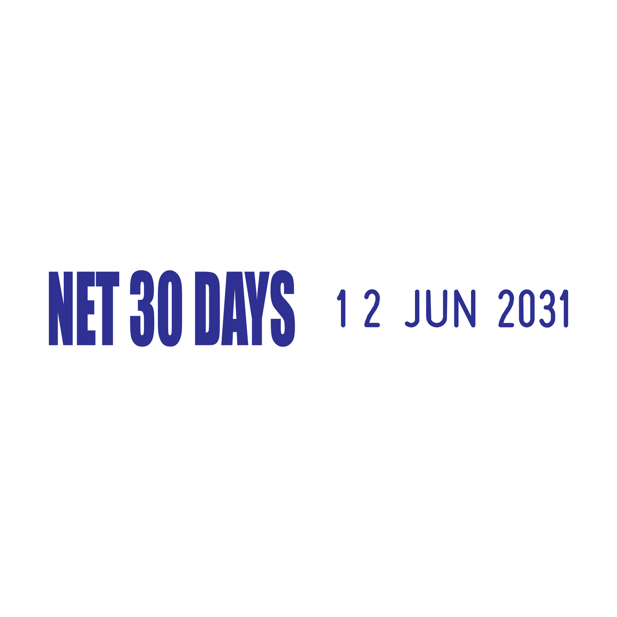 Net 30 Days Side-by-Side Date Stamp – Stamp Lab
