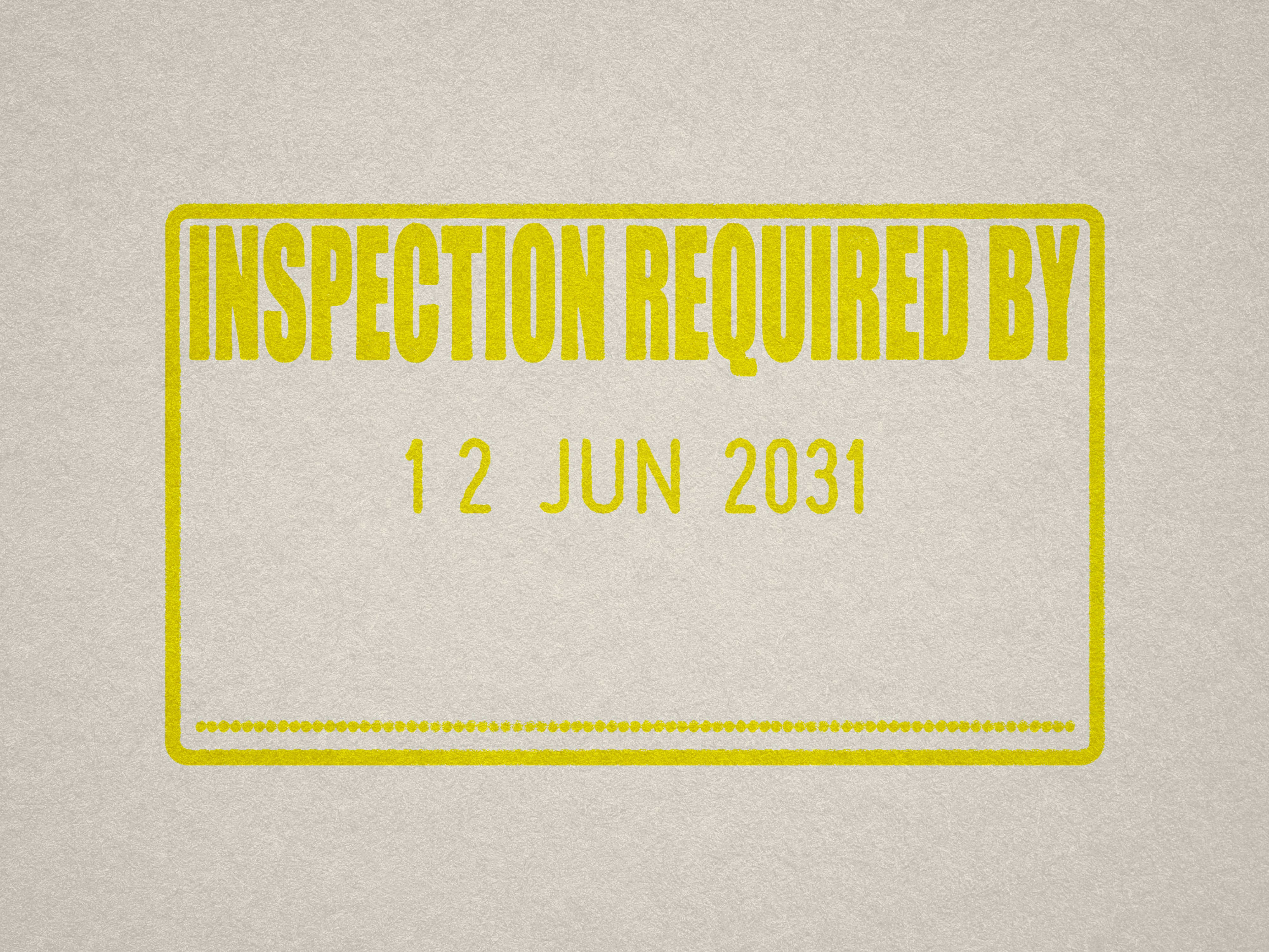 Inspection Required By Date Stamp – Stamp Lab