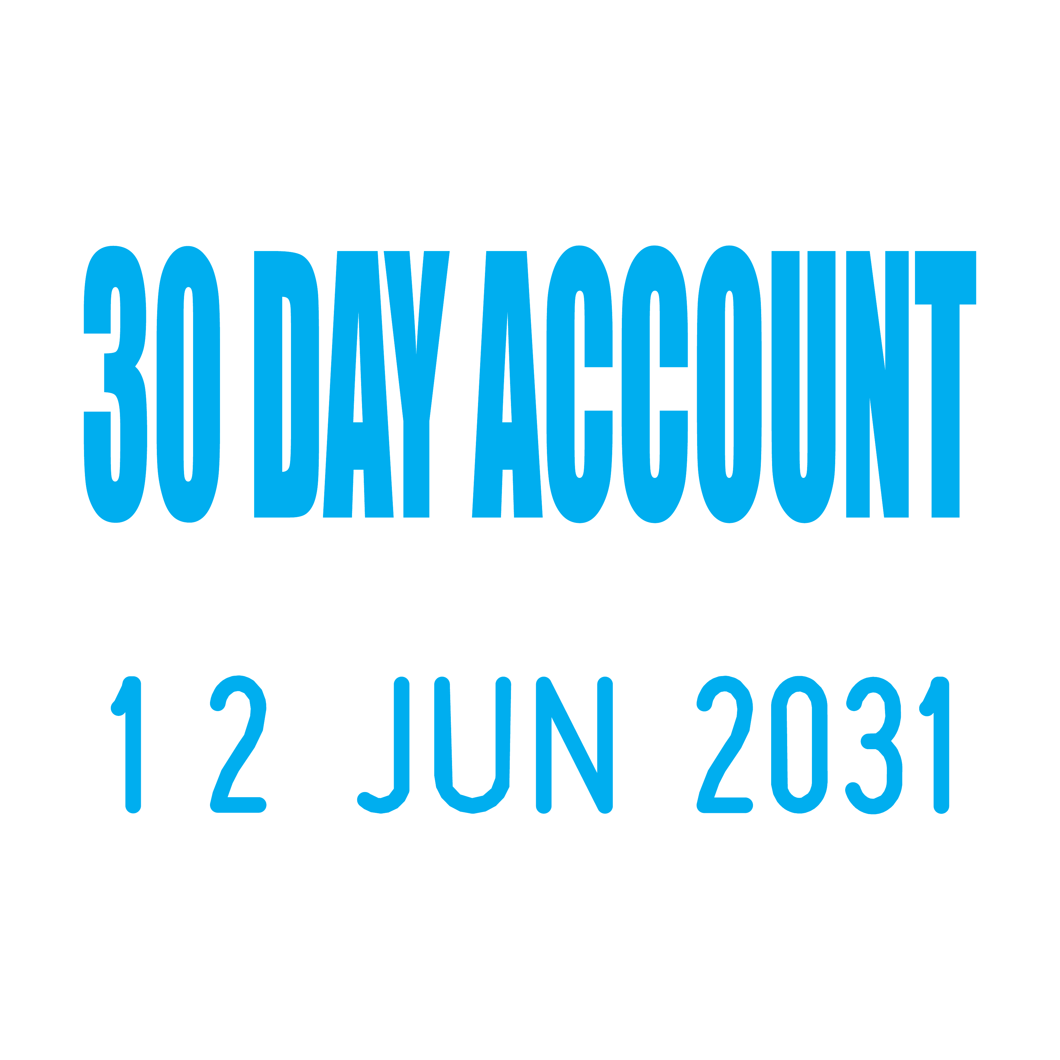 30 Day Account Mini-Date Stamp – Stamp Lab